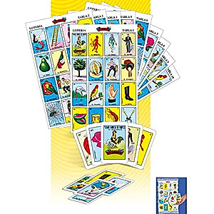 Loteria Authentic Mexican Game, Bingo Game with Colorful Illustrated Cards, Don Clemente Brand (10 Tablas (10 Boards))