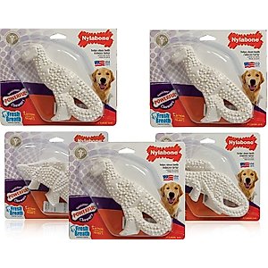 Nylabone 5 Pack of Power Chew Dental Dinosaur, Regular, Assorted Shapes