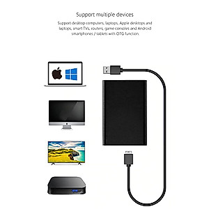 External HardDrive Portable HardDrive HighSpeedUSB 3.1 External HDD 1TB 2TB External HardDrive forMacPC,Laptop(2TBBlack)