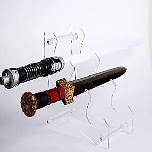 WANLIAN Lightsaber stand sword stand sword hook 3-layer acrylic desktop lightsaber display stand sword stand display stand sword stand holder (Transparent)