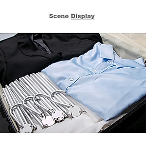 BETTERALL Foldable Hangers for Travel 3 Pack, Travel Hangers Foldable for Suitcase, Light Folding Hangers, Foldable Coat Hanger, Portable Hangers, for Business Trip, Caravan, Hotel, Red