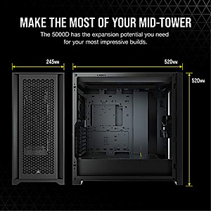 Corsair 5000D Airflow Tempered Glass Mid-Tower ATX PC Case - Black