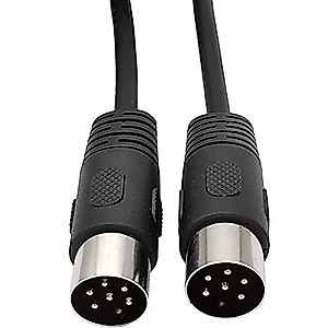 6-Pin DIN MIDI Extension Cable, Dafensoy 6-Pin DIN MIDI Male to Male Adapter Extension Cable, for MIDI Keyboard, Keyboard Synth,MIDI Guitar and Other Music Gear (1.5M/5Ft)
