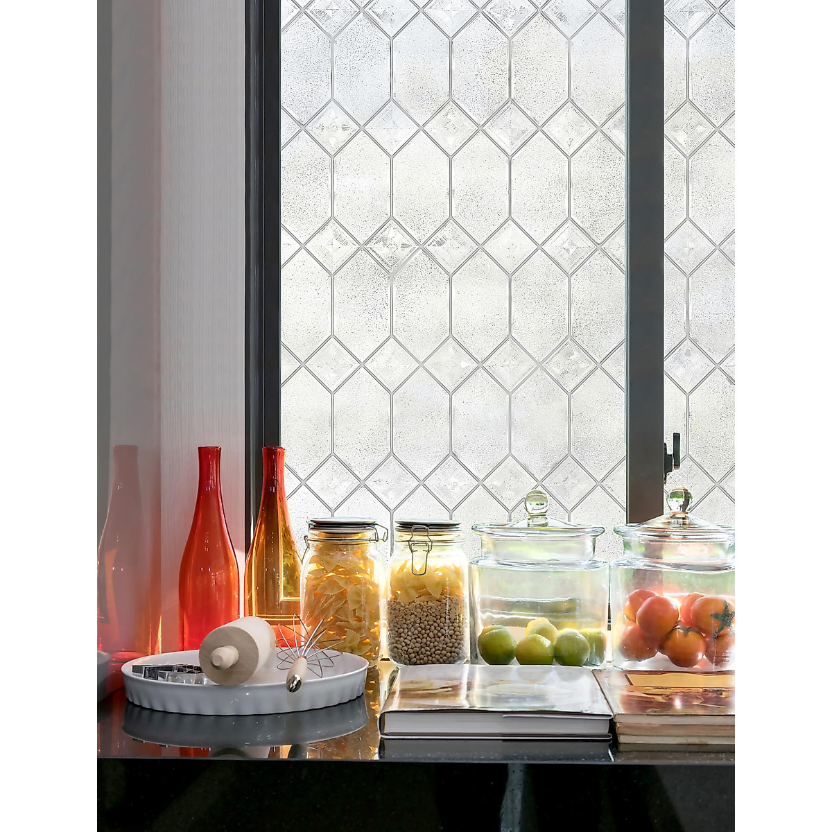 Artscape Old English | Window Privacy Film Textured Glass Pattern | Non-Adhesive & UV Protection | Easy to Apply & Removable | 24 x 36 inches | Made in USA