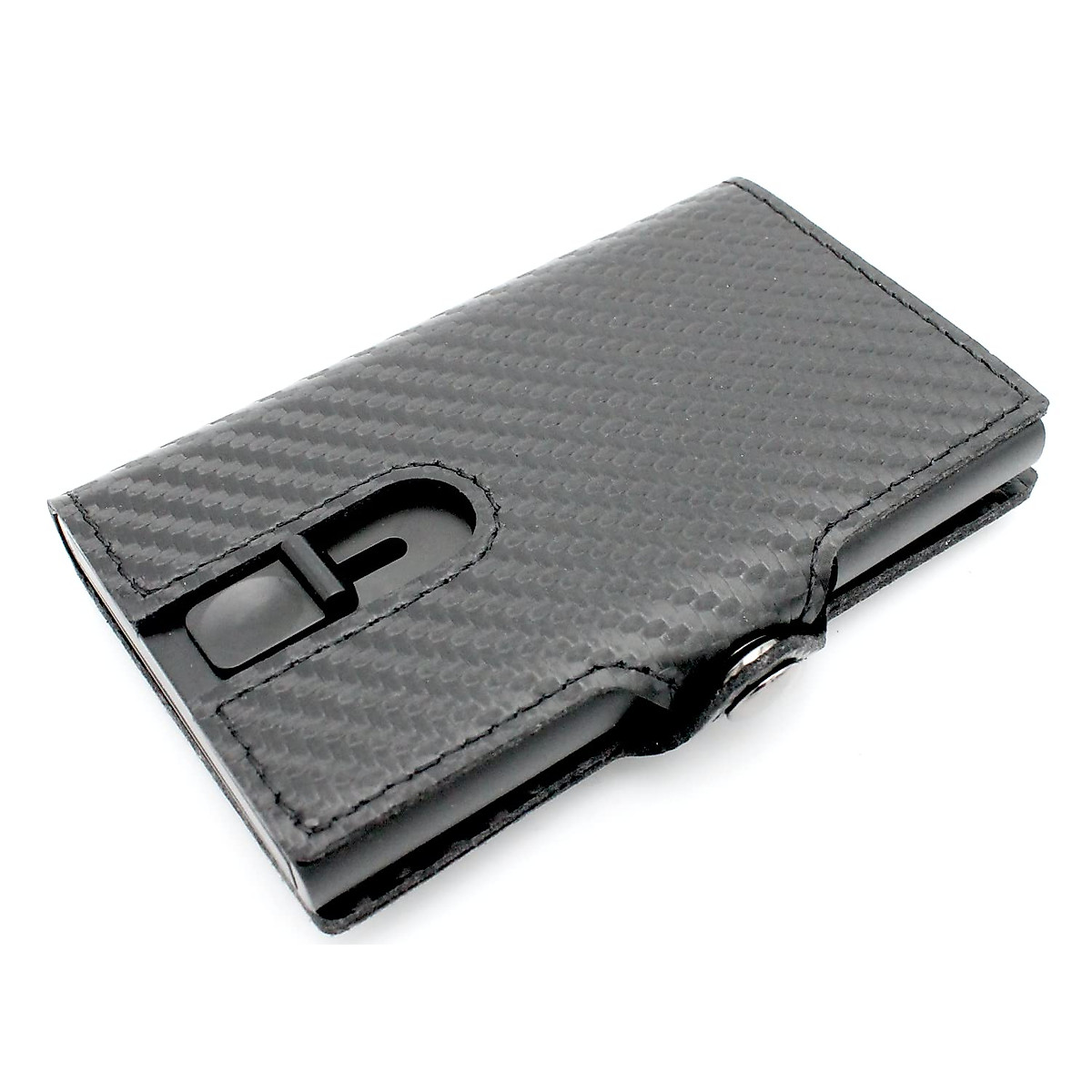 RFID Protection Minimalist Pop-Up Wallet Carbon Fibre Leather