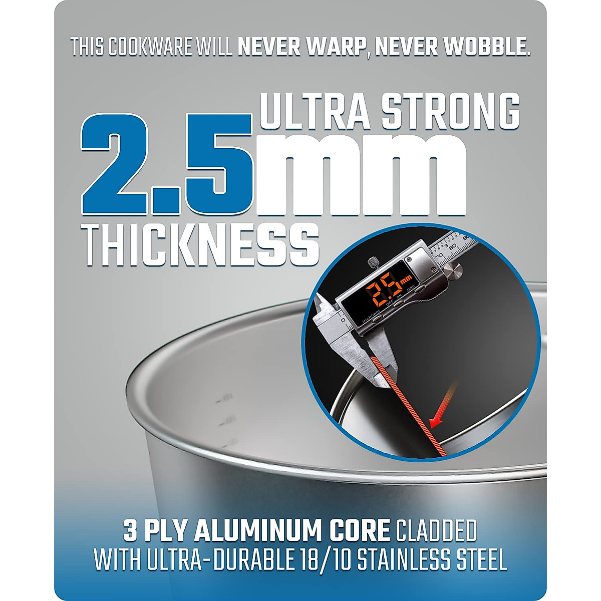 Dalstrong Sauce Pot - 3 Quart - The Oberon Series - 3-Ply Aluminum Core Cookware - Cooking Pot - Stock Pot - Premium Silver Pots and Pans - Dutch Oven Pot with Lid & Pot Protector