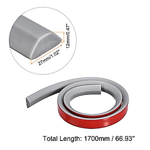 uxcell Collapsible Shower Water Barrier, 67 Inch Self-Adhesive Shower Corner Water Guard for Kitchen Countertop Cooktop Bathroom Tub to Keeps Dry and Wet Separation, Grey