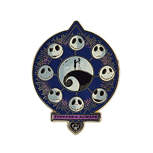 Disney Enamel Pin Set, Nightmare Before Christmas Themed Jewelry, Pack of 4 Pieces, 1.75”, Limited Edition Collectors Pins with Zero, Jack and Sally, Sally, Deadly Nightshade Icon, Amazon Exclusive