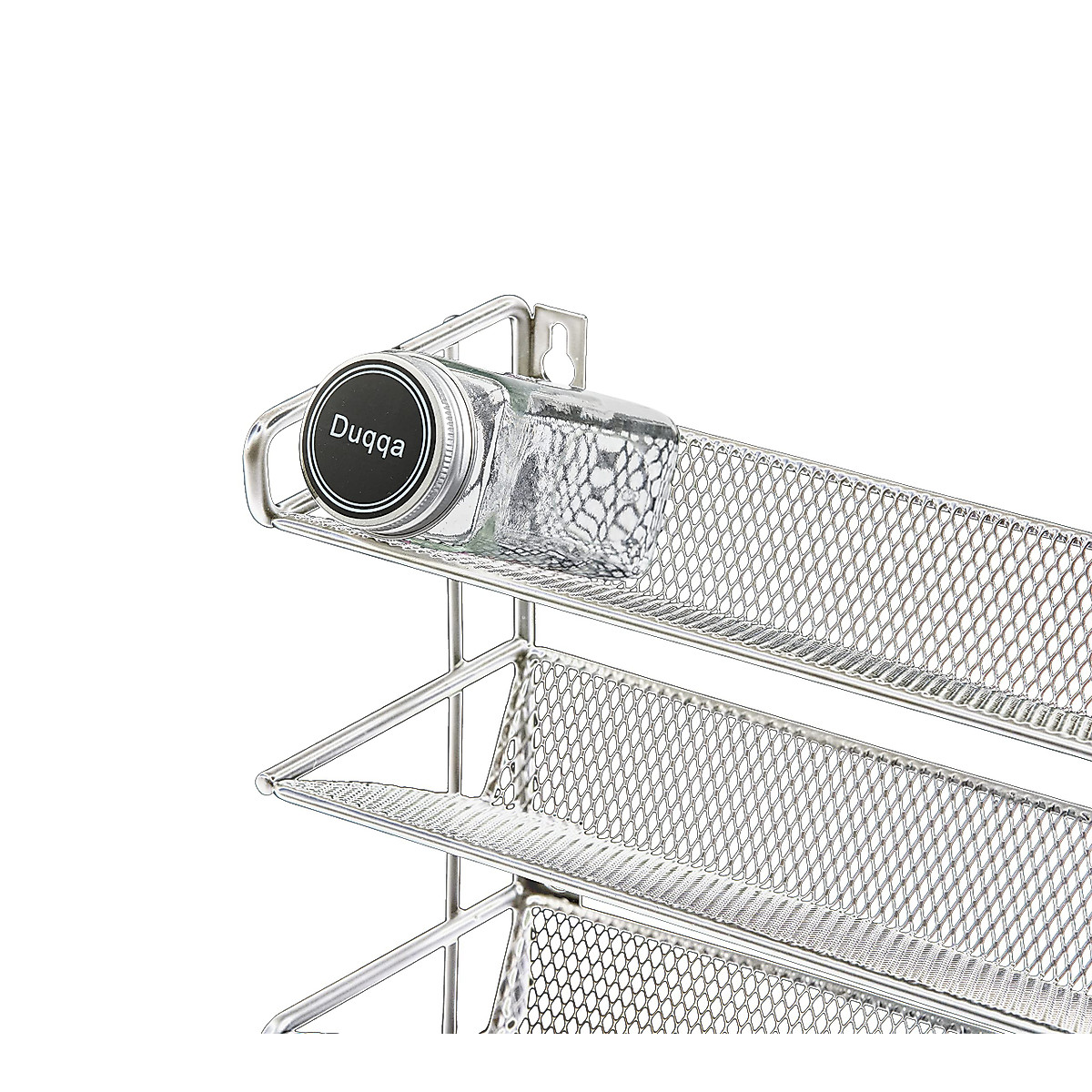 GONGSHI 3 Tier Spice Rack Organizer with 21 Empty Spice Jars, 386 Spice Labels, Chalk Marker and Funnel Set for Countertop Cabinet Pantry or Wall Door Mount - Black