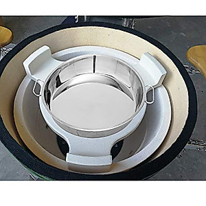 MixRBBQ Stainless Steel Drip Pan, Big Green Egg Grilling Accessory, Also Fit Weber Kettle Charcoal Grills Pizza Cake Baking Tray, 13-inch Diameter Round …