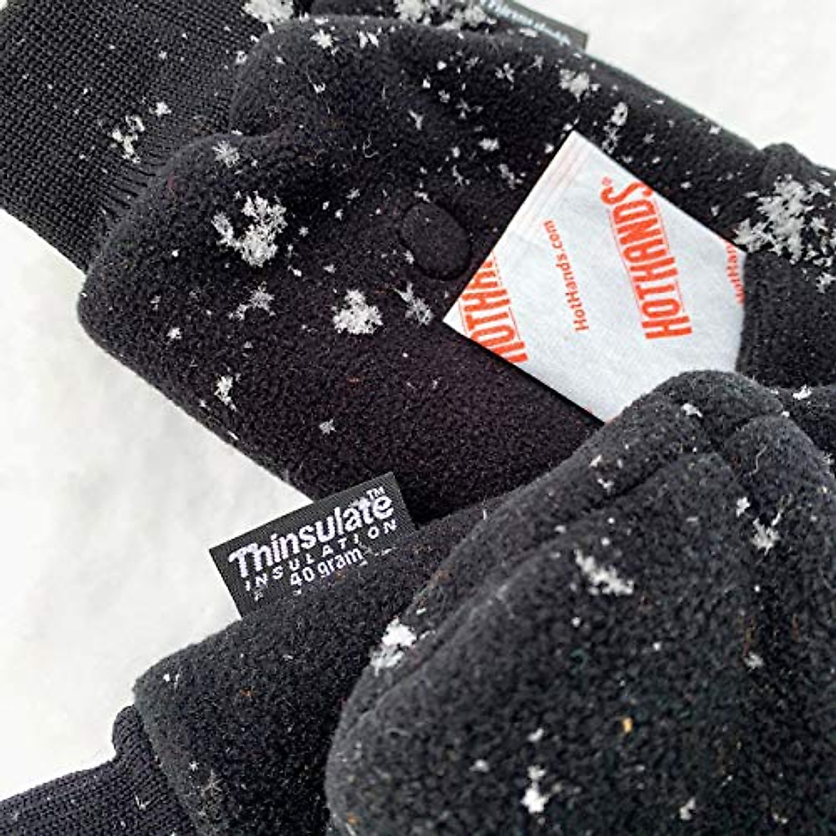 Hothands Large/Extra Large Fleece Glove Mitts, Black, Large/x-Large (MB2)