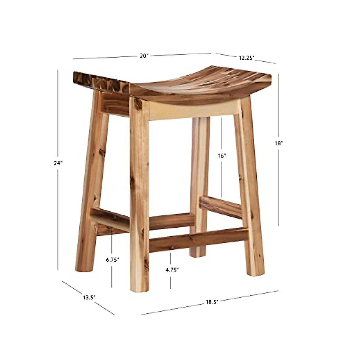 Powell Furniture Dale Saddle Bar Stool Natural Wood