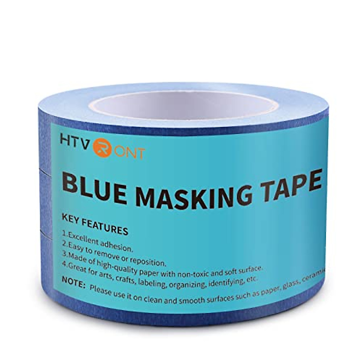 HTVRONT Blue Painters Tape - 1 Inch x 60 Yards x 3 Rolls Masking Tape, Multi-Surface Painters Tape, Paint Tape for Wall, Painting, Craft, Art Supplies, Clean Release Painter's Blue Tape