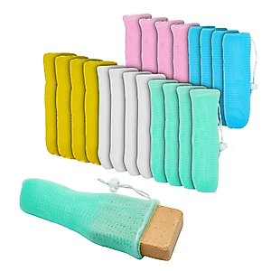 Okuna Outpost Bar Soap Saver Bags, Loofah Holder Pouches for Bath or Shower (5 Colors, 20 Count)