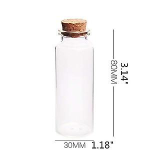 Danmu 12Pcs 40ml 1.18" x 3.14" Mini Glass Bottles, Mini Bottles, Mini Vials, Jars with Wood Cork Stoppers, Tiny Vials, Wish Bottles, Message Bottles for Wedding Favors, Baby Shower Favors, DIY Craft