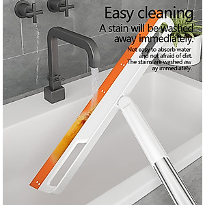 Multifunction Magic Broom,4 in1 Adjustable Indoor Broom Sweeper, Silicone Broom Sweeping Pet Hair Non-Stick Squeegee Broom Sweeper Broom,Kitchen Bathroom Easily Wash and Dry One Piece White and Hooks