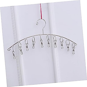 Zerodeko 6 Packs Stainless Steel Hangers Scarf Rack Towel bin Clothes Hanger s Diapers Laundry Drying Rack Clothes Clips Drip Hanger Coat Hanger Clothespin Socks Rack drip Rack