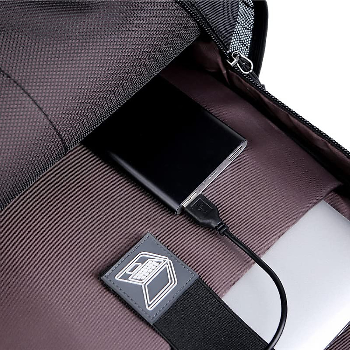 Laptop Backpack for Business Travel and College Study with Integrated USB Charging Port, Fits Laptops up to 15.6 Inch, Black, Anti-Theft, Great for Hiking, Waterproof, Scratch Resistant, Reinforced