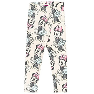 Disney Minnie Mouse Little Girls Pullover Sweatshirt & Leggings & Scrunchie pink/white 7-8