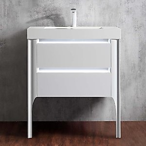 Dowell 023 01 LED 24&30" Water Proof Bathroom Vanity&Resin Sink Set 18" D (30")