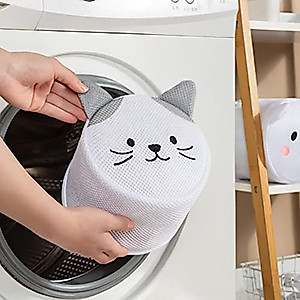 Cabilock Shoe Laundry Bag Sandwich Container 2pcs Mesh Laundry Bags Delicates Wash Bag Cartoon Cat Bra Wash Bags Travel Storage Organize Bag Clothing Washing Bags Sandwich Containers