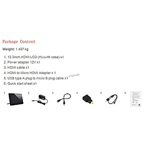 13.3inch HDMI LCD (H) (with case), IPS 1920x1080 Capacitive Touch Screen Display LCD with Panel Protection Cover Case Supports BB Black Raspberry Pi 4 3 2 Raspbian Ubuntu WIN10 IOT Mini PC @XYGStudy
