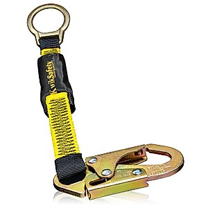 KwikSafety - Charlotte, NC - DOLPHIN DORSAL [1 PACK] 18" D-Ring Extender [Easy Hookup] ANSI Tested OSHA Compliant Harness Extension Lanyard Safety D Ring PPE Construction Roofing Fall Arrest Gear
