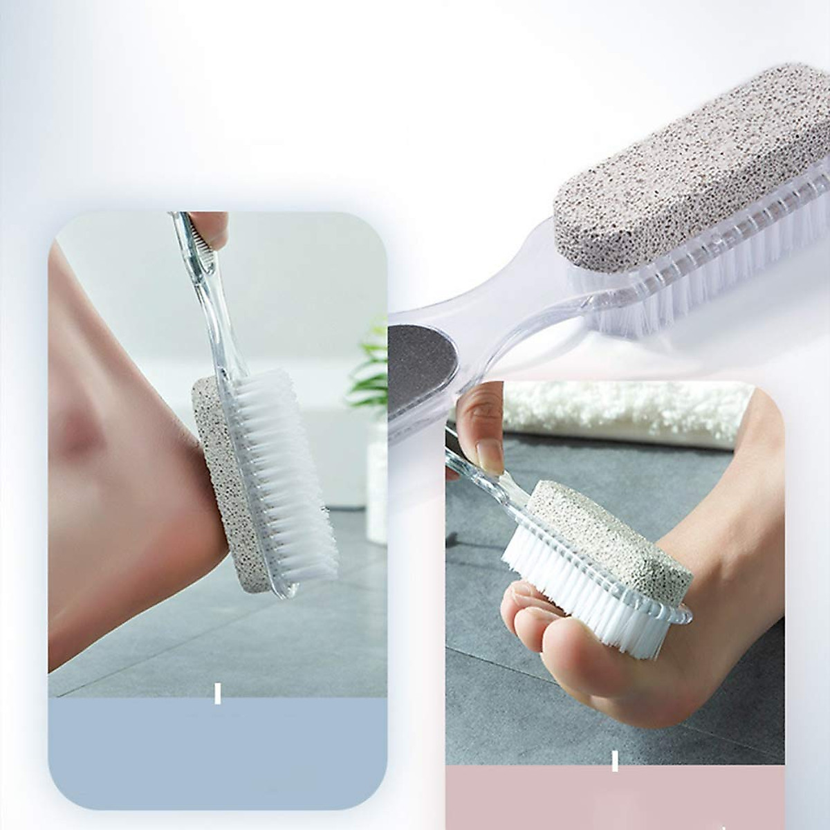 4 in 1 Foot File Pumice Stone Nail Brush Handheld Remover Pedicure Tool Reducer for Exfoliation