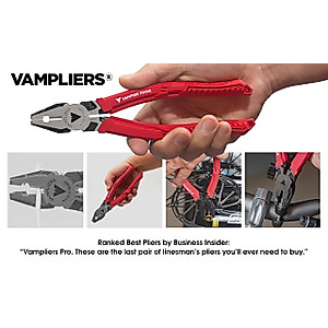 VAMPLIERS 4-Piece Stripped Screw Extractor Pliers Set. Made in Japan: 8" Linesman, 7.5" Long Nose, 6.25" Multipurpose & 5" ESD Safe Pliers. Remove any Stripped/Damaged/Rusted Screws.