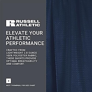 Russell Athletic Mens Mesh Pocket Short, Navy, XX-Large US