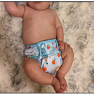 Kawaii Baby 6 Happy Leak-Free Cloth Diaper Covers, Double Waterproof Layer adjustable to fit babies 8-36 pounds (Happy Girl)