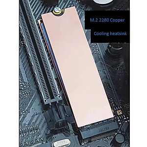 Easycargo Laptop M.2 Heatsink Kit, Copper m.2 Heat Sink + Thermal pad 1mm 0.5mm for Cooling Laptop M.2 2280 SSD (4-Pack)