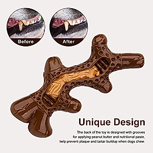 Anhozuo Stick Dog Chew Toy for Aggressive Chewers, Real Bacon Flavor, Indestructible Dog Toys, Tough Dog Chew Toys for Medium and Large Dogs, Perfect Alternative to Real Wood Stick