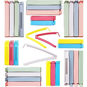 Yarall 32 PCS Plastic Chip Clips for Food Packages, Curved Design Sealing Bag Clips for Food, Kitchen and Home, Large Size(4.3in x20, 3.1in x10)
