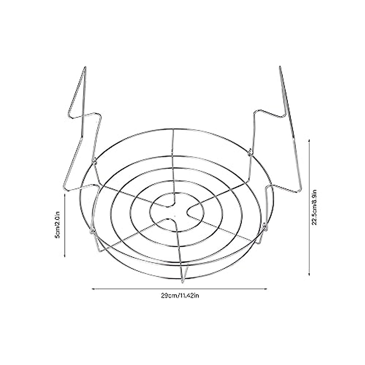 Fdit Stainless Steel Canning Rack, Kitchen Insulated Canning Steam Basket Anti Rust Anti Scalding Foldable Contoured Steel Handles Rack