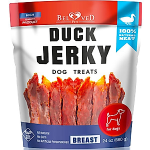 Duck Jerky Dog Treats - Human Grade Pet Snacks - Natural High Protein Meat Dried Strips - Best Chews for Training Small & Large Dogs - Bulk Soft Pack