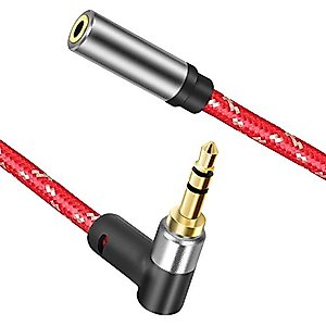 SIKAITE 3.5mm Male to Female Extension Stereo Audio Extension Cable 50ft, Cotton Thread-Braided Audio Extension Cable, Stereo Jack Cord for Phones, Headphones, Speakers, Tablets, PCs and More