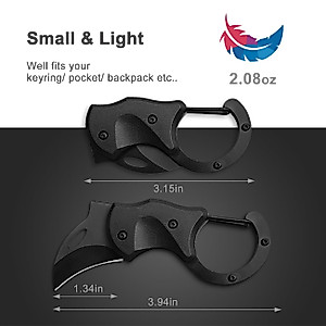 Joycube Small Pocket Knife for Men Women, Carabiner Mini Keychain Knife, EDC Box Cutter, Folding Knives for Indoors Outdoors, Gifts Stocking Stuffers for Him and Her