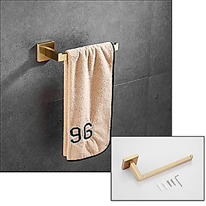 Bathroom Hardware Set 23.6-Inch Towel Bar,2pcs Towel Hook,Toilet Paper Holder,Hand Towel Holder Stainless Steel Brushed Gold Bathroom Accessories GTS3190BG…