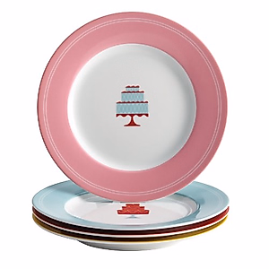 Cake Boss Serveware Dessert Plate Set, 4 Piece, Print