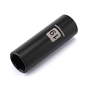 MIXPOWER 1/2-Inch Drive Deep Impact Socket, 19mm, CR-V, Metric, 6 Point, Deep