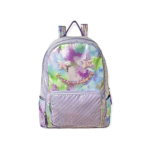 Bari Lynn Confetti Smile Tye Dye Backpack - Purple Tye Dye Tone