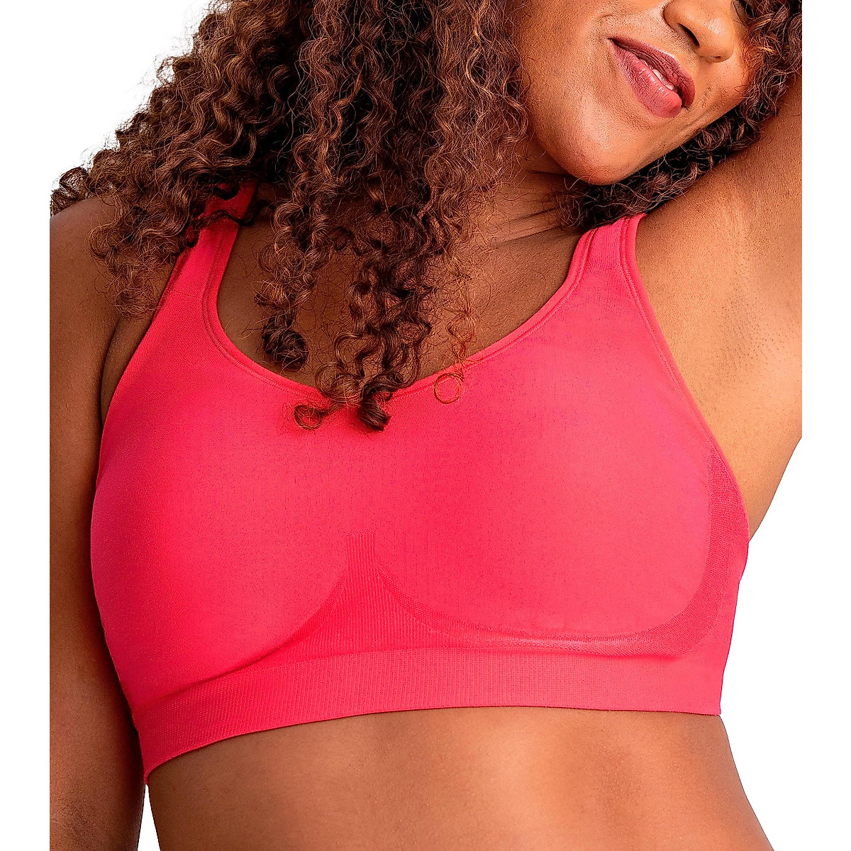 SHAPERMINT Bras for Women - Bras for Women no Underwire, Bralettes for Women Plus Size, Wireless Push up Bra Dark Pink