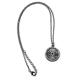Santa Monica Charm Co. Weights & Fitness 45lb Plate Necklace Gym, Bodybuilding Fitness Training Gift