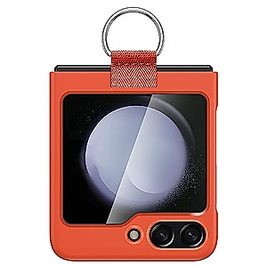 AICase for Samsung Galaxy Z Flip 5 Case with Ring, Protective Slim Thin Fit Women Girl Cute Phone Case for Samsung Galaxy Z Flip 5 5g, Orange