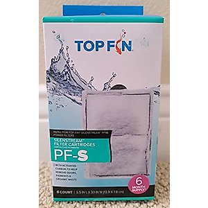 Top Fin Silenstream PF-S Small Filter Cartridges (6 Count) Refill for PF10 Power Filters (5.5in x 3.1in)
