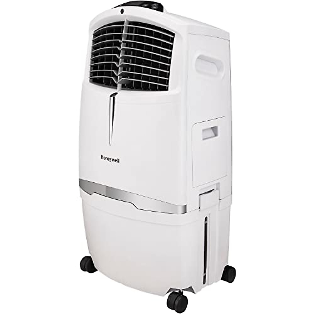 Honeywell 525 CFM Indoor Portable Evaporative Air Cooler, Fan & Humidifier with Ice Compartment & Remote, White