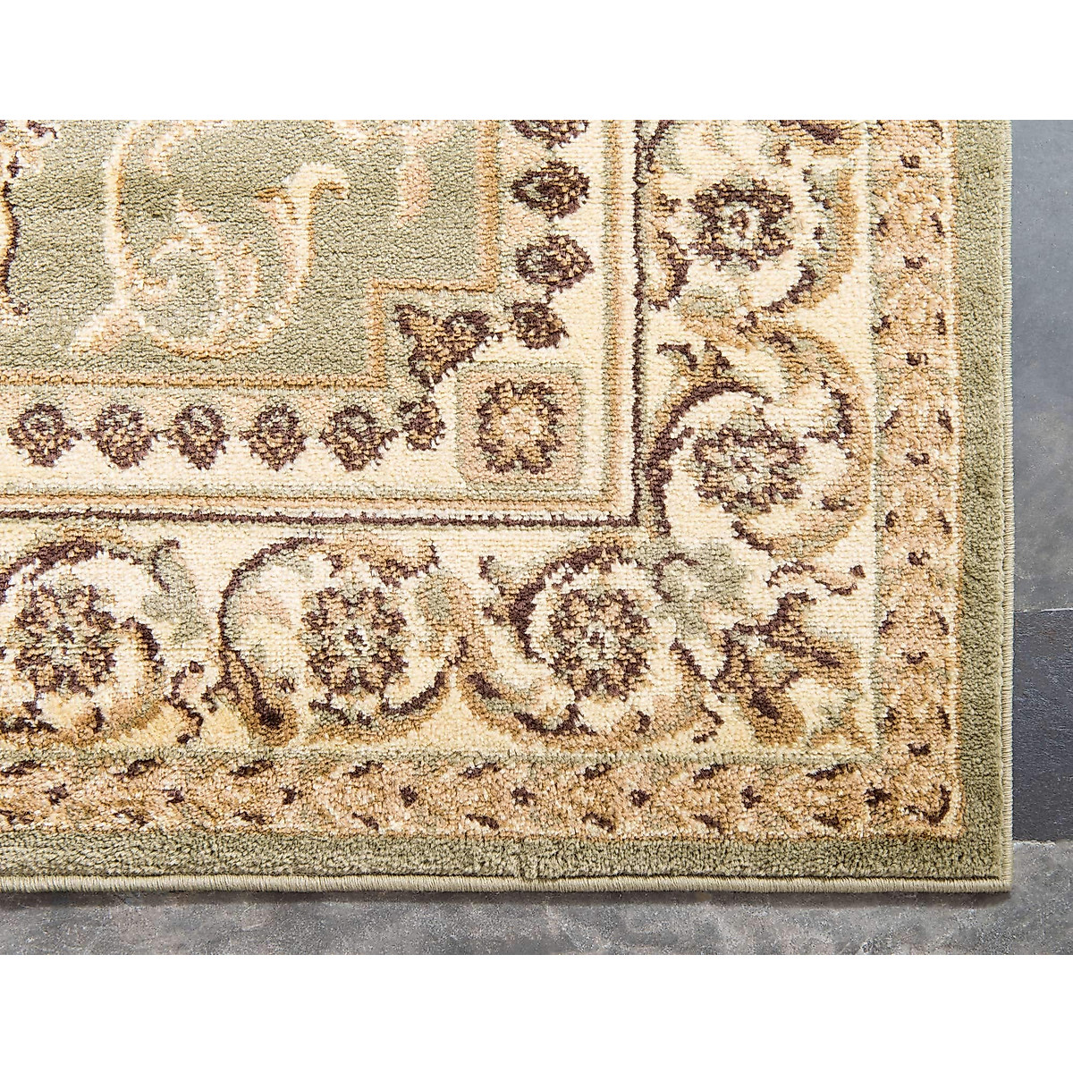 Unique Loom Versailles Collection Traditional Classic Medallion Floral Motif Area Rug (2' 2 x 3' 0 Rectangular, Green/ Ivory)