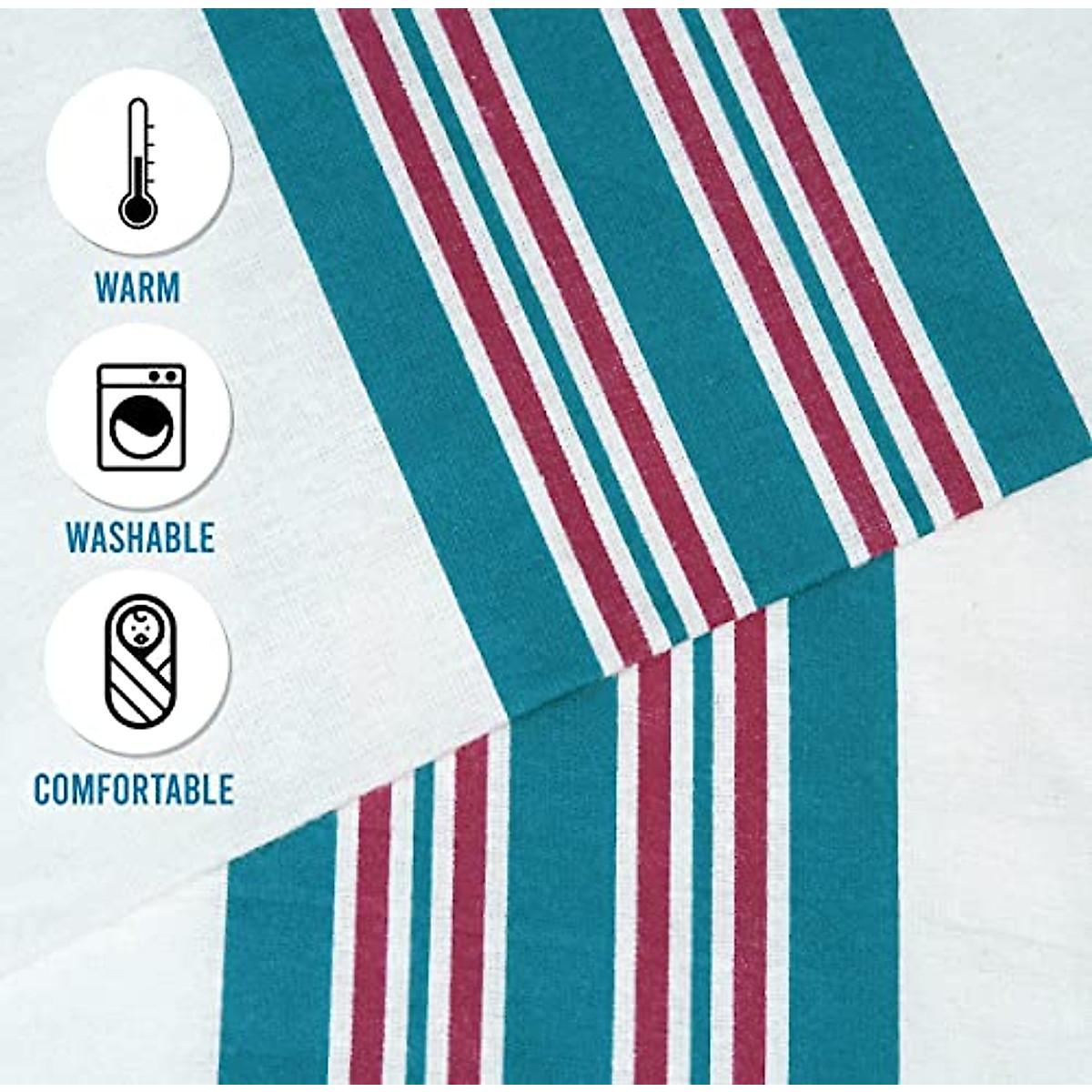 Lenenz Baby Receiving Blankets, 100% Cotton Flannel Receiving Blanket, Perfect for swaddling & Wrapping, Ultra-Soft Hospital Blankets, Size 30 x 40 inch (6)