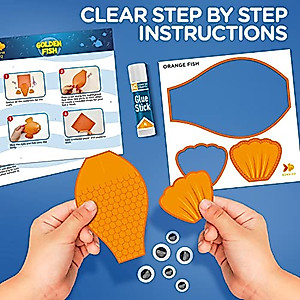 Arts and Crafts for Kids Ages 3-5, Craft Your Own Fish Characters Kit Includes Supplies & Instruction, Great Craft Project for Toddlers.